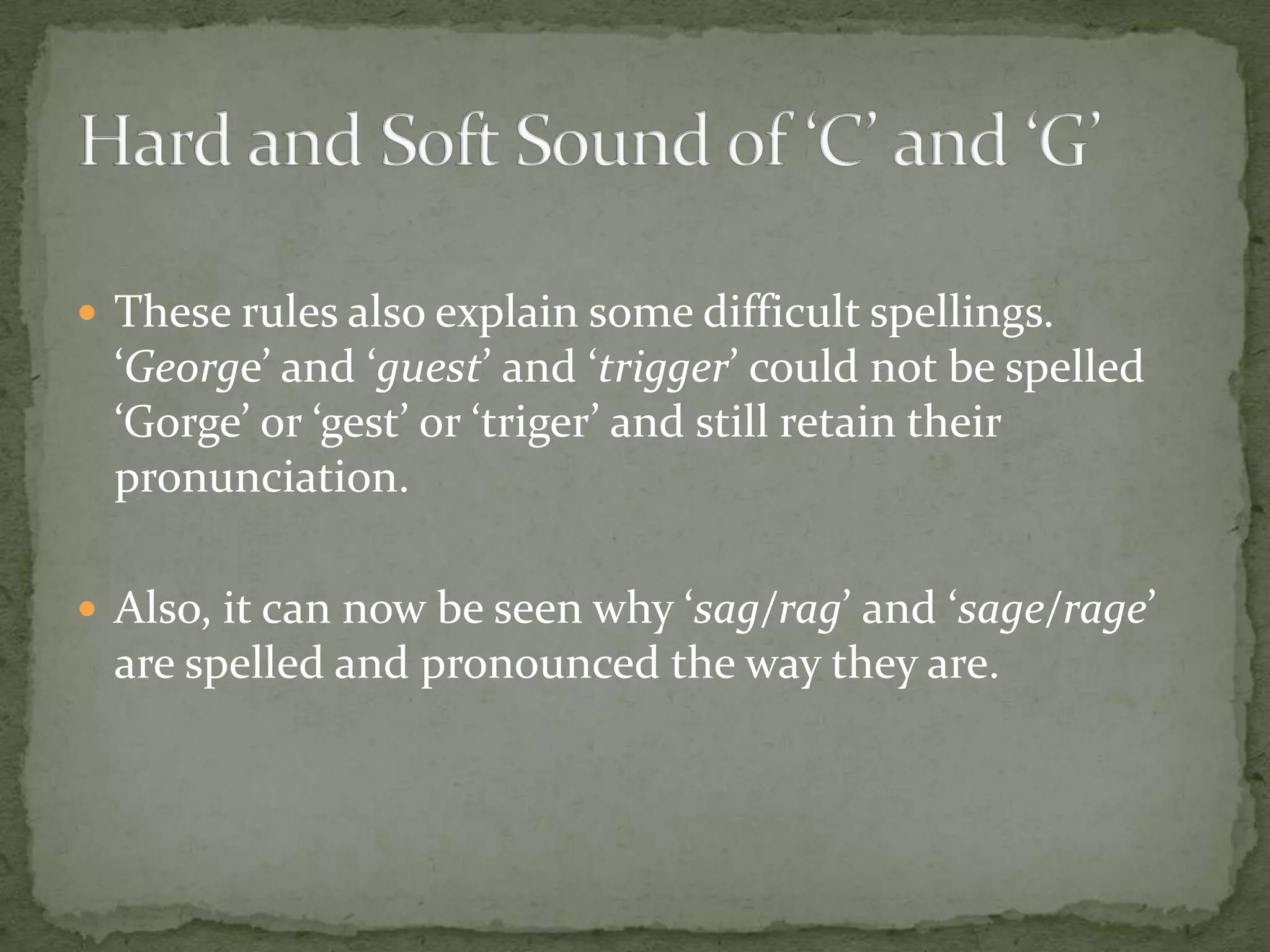 Hard and soft sounds of ‘c’ and 'g' | PPTX