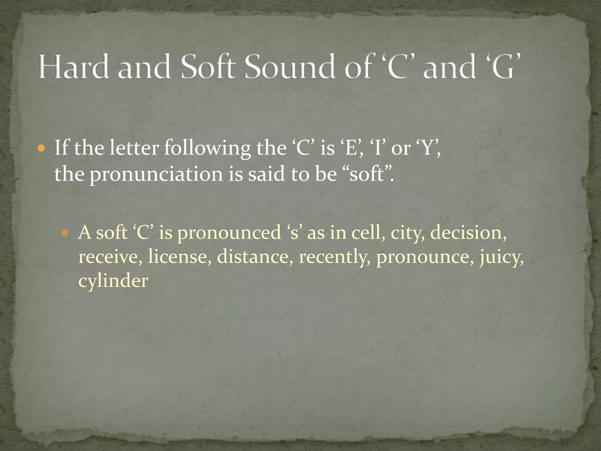 Hard and soft sounds of ‘c’ and 'g' | PPTX