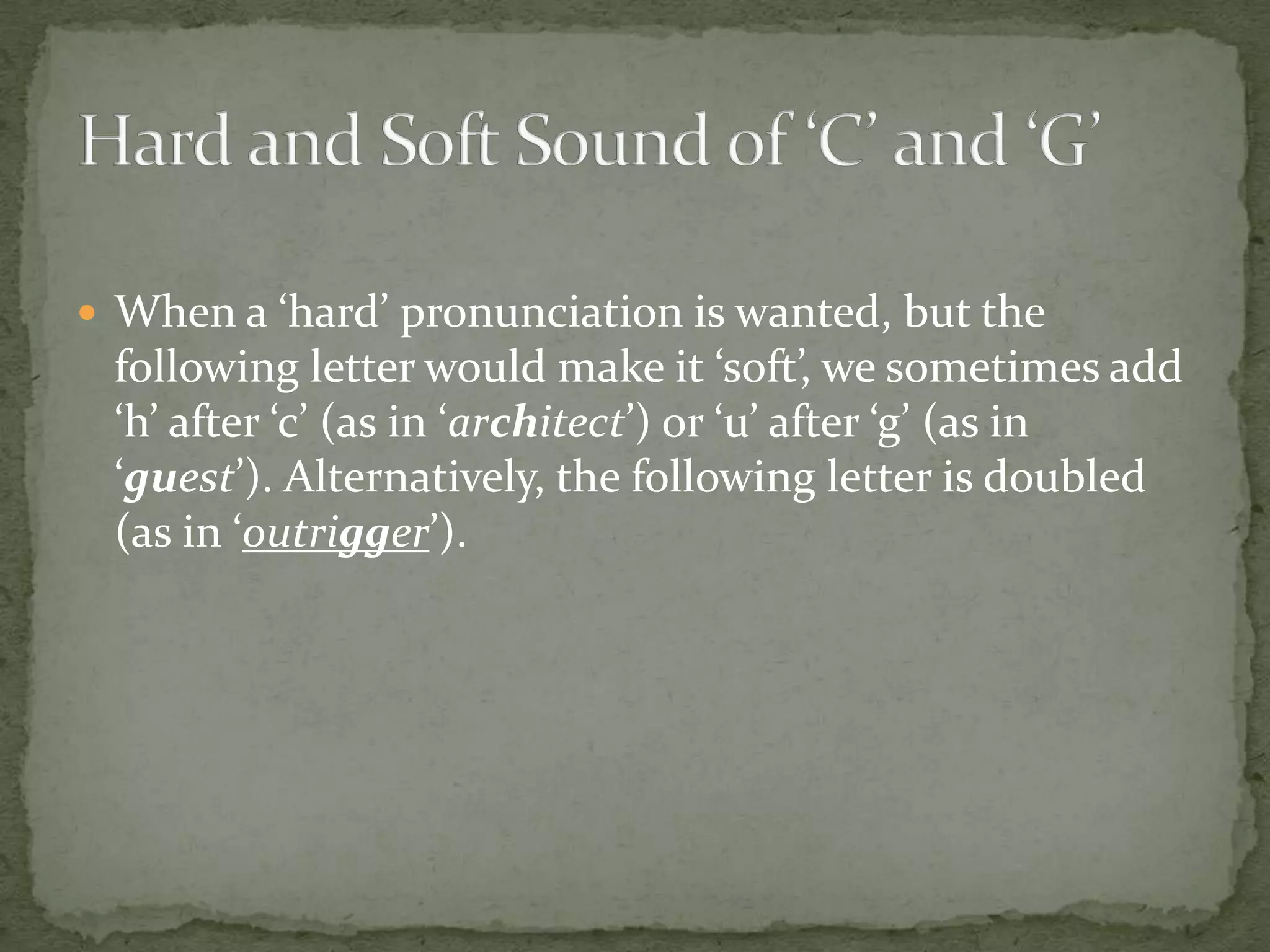Hard and soft sounds of ‘c’ and 'g' | PPTX