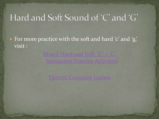 Hard and soft sounds of ‘c’ and 'g' | PPTX | Soft AC Music | Adult ...