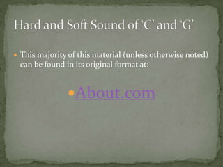 Hard and soft sounds of ‘c’ and 'g' | PPTX