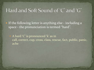 Hard and soft sounds of ‘c’ and 'g' | PPTX