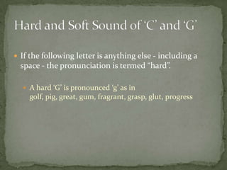 Hard and soft sounds of ‘c’ and 'g' | PPTX