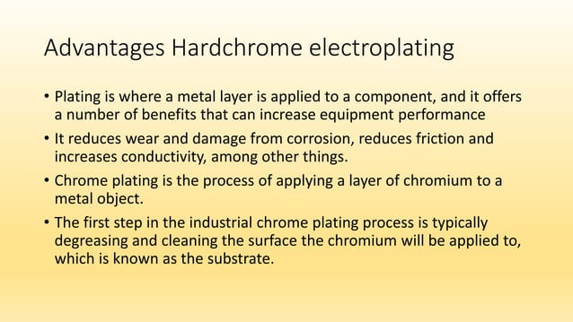 advantages of Hard chrome electroplating | PPTX