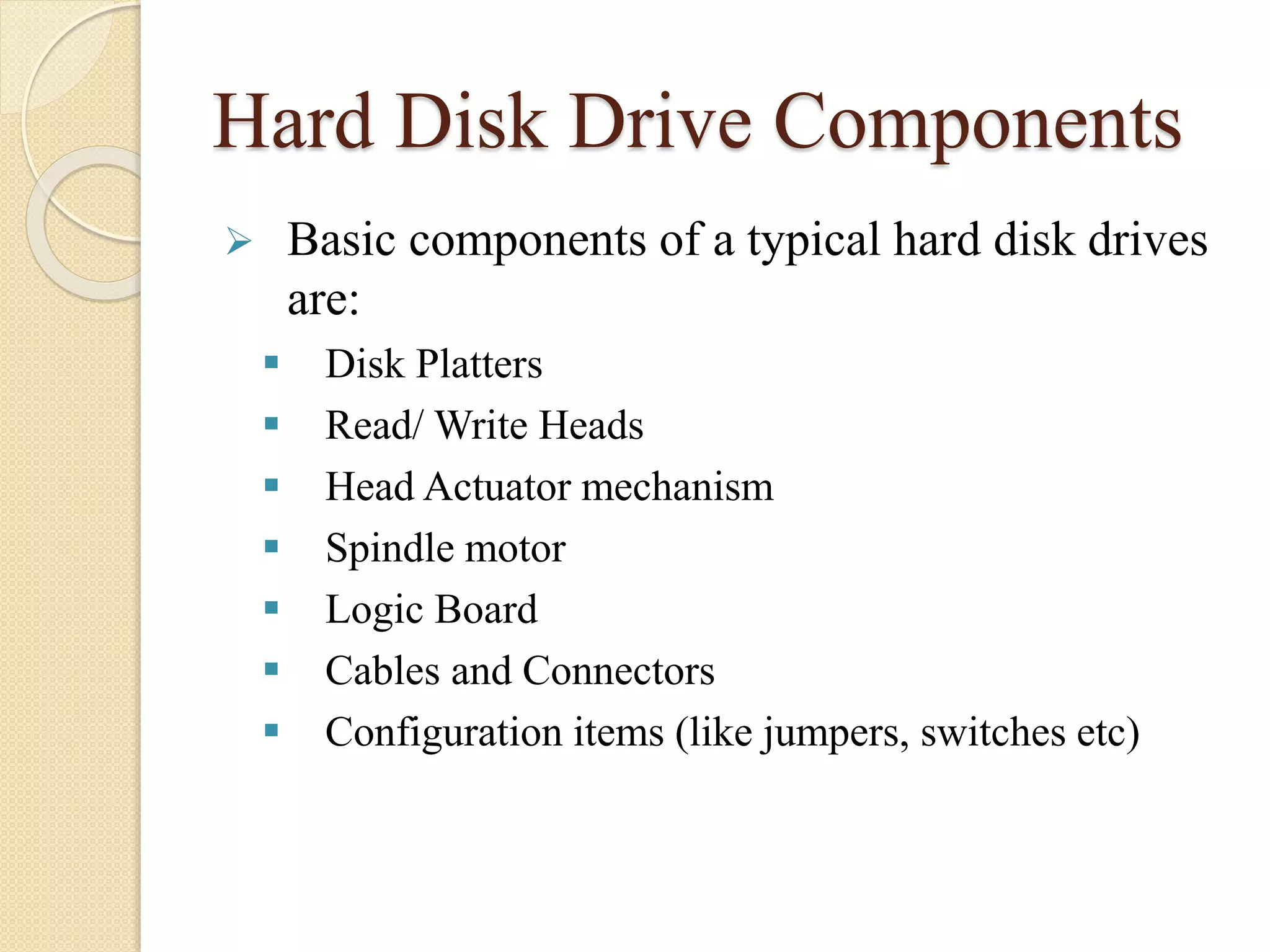 Hard disk drive components | PPTX