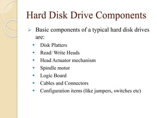 Hard disk drive components | PPTX