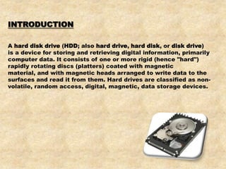 Hard disk & Optical disk (college group project) | PPT