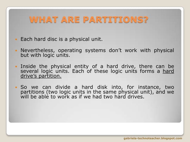 Hard drive partitions | PPSX | Operating Systems | Computer Software ...