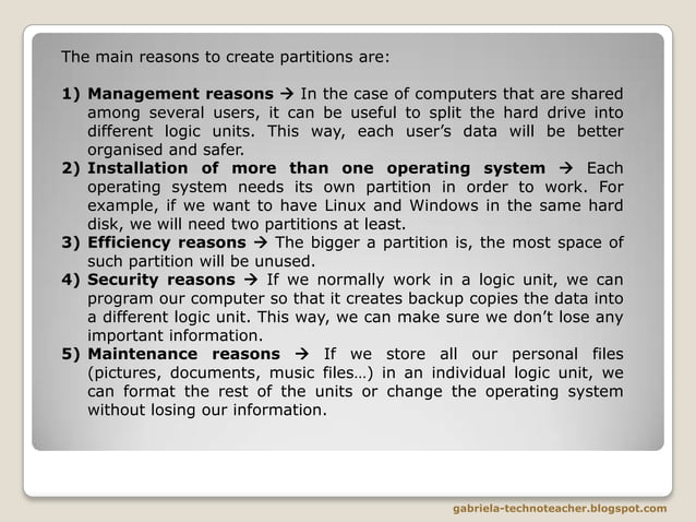 Hard drive partitions | PPSX | Operating Systems | Computer Software and Applications