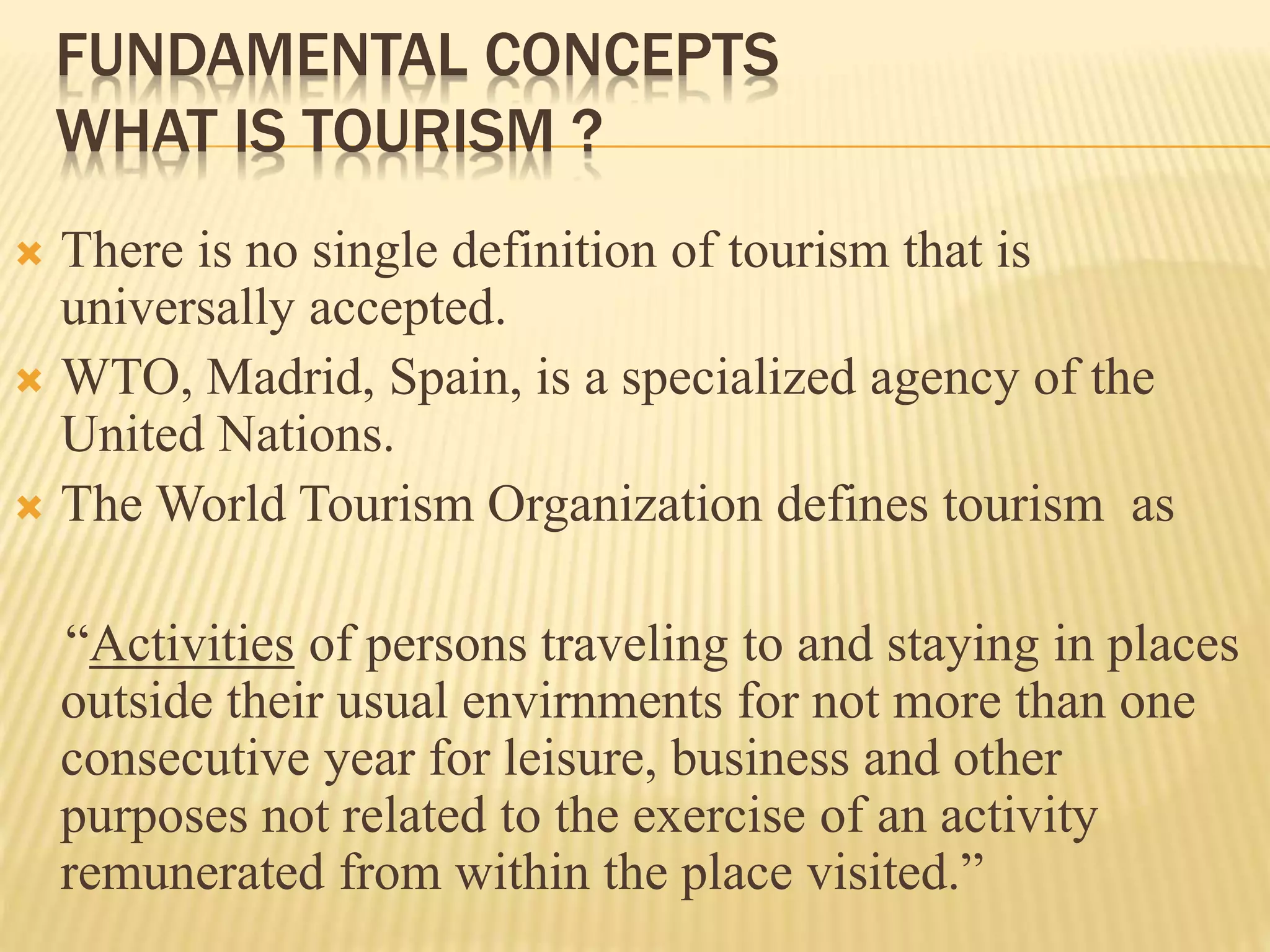 Concept of Tourism | PPT