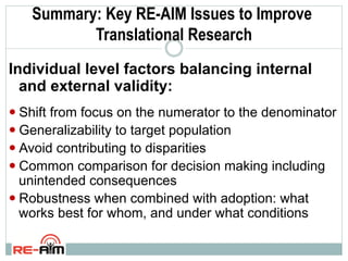 Planning, Implementing, and Evaluation Using the RE-AIM Framework with Samantha Harden, PhD | PDF