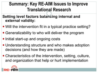 Planning, Implementing, and Evaluation Using the RE-AIM Framework with Samantha Harden, PhD | PDF