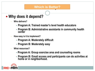 Planning, Implementing, and Evaluation Using the RE-AIM Framework with Samantha Harden, PhD | PDF