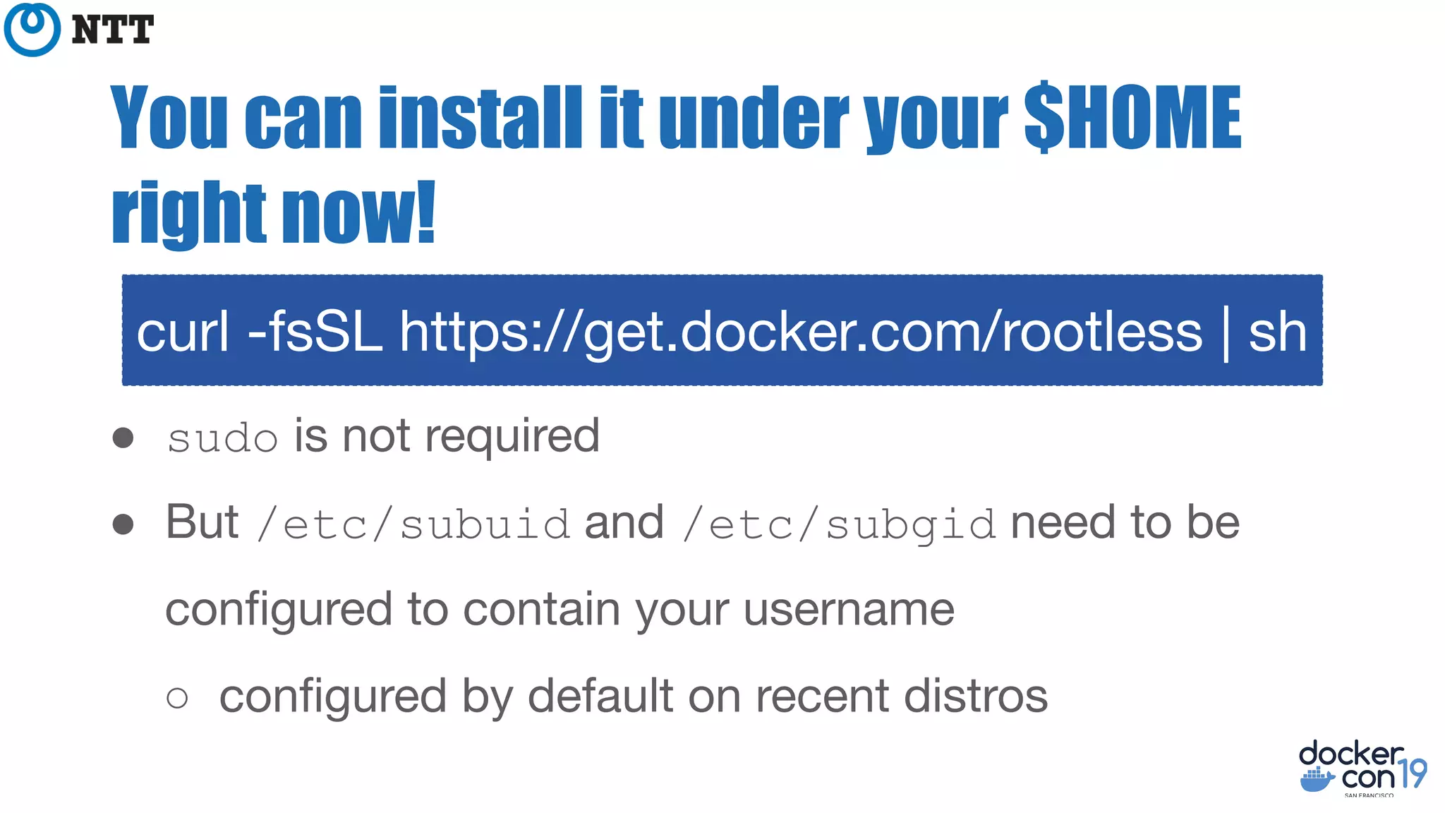 [DockerCon 2019] Hardening Docker daemon with Rootless mode | PDF