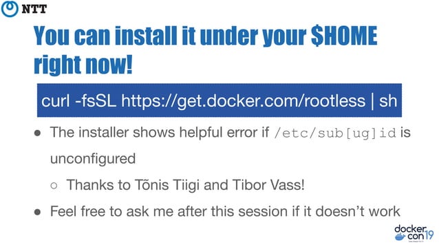 [dockercon 2019] Hardening Docker Daemon With Rootless Mode Pdf