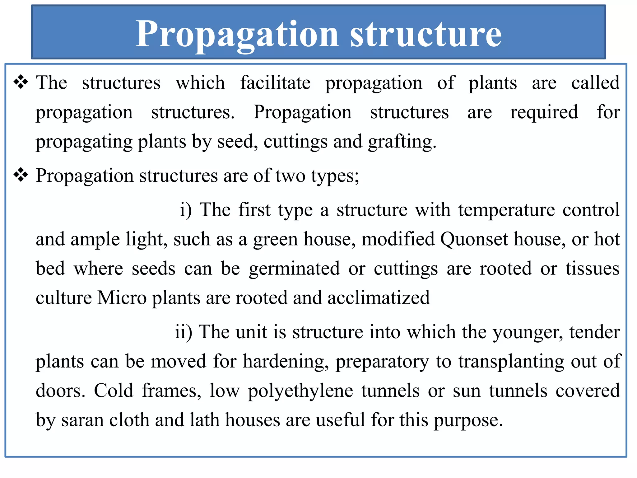 Hardening, packaging & transport of micropropagules and construction of ...