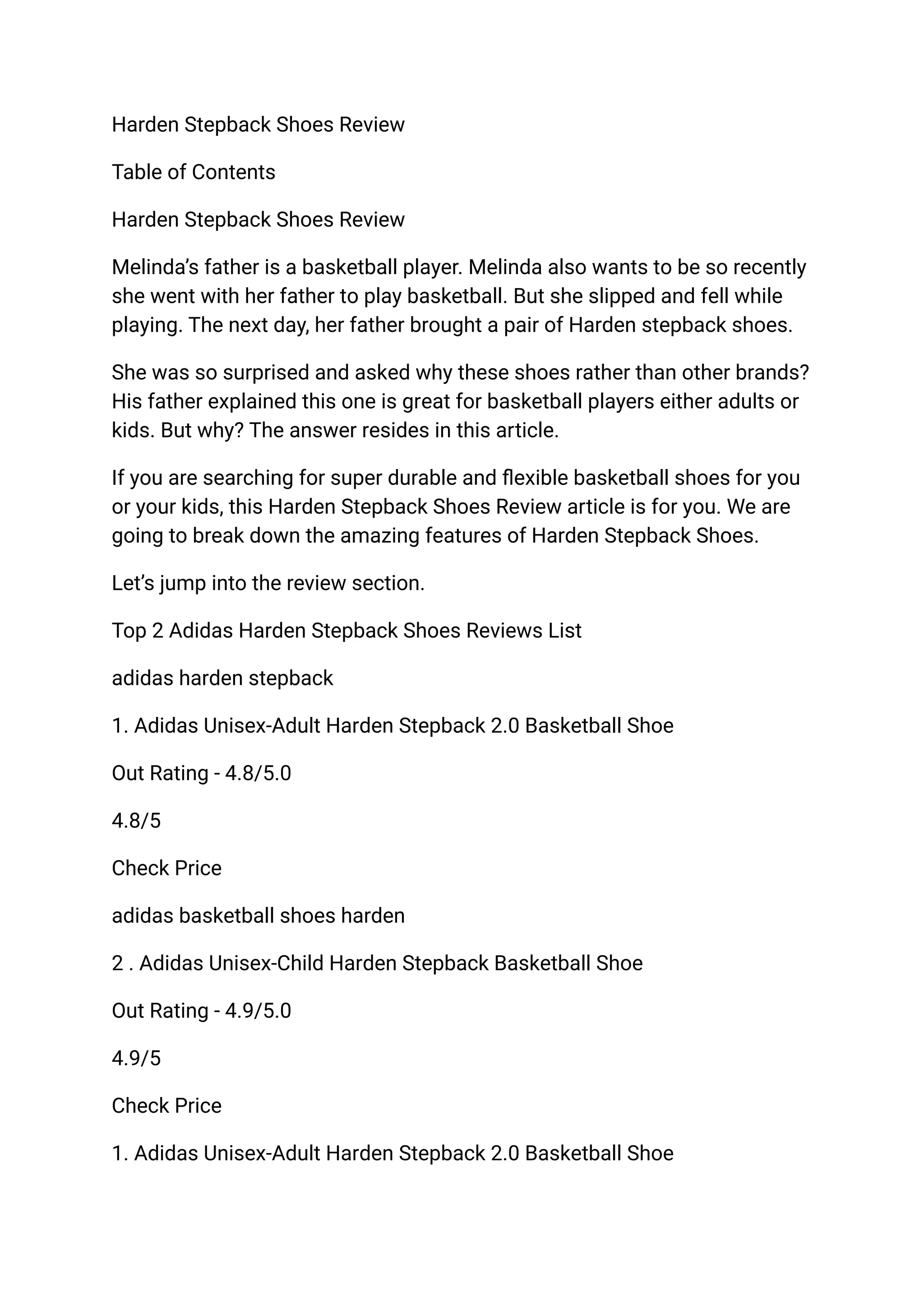 Harden stepback shoes | PDF