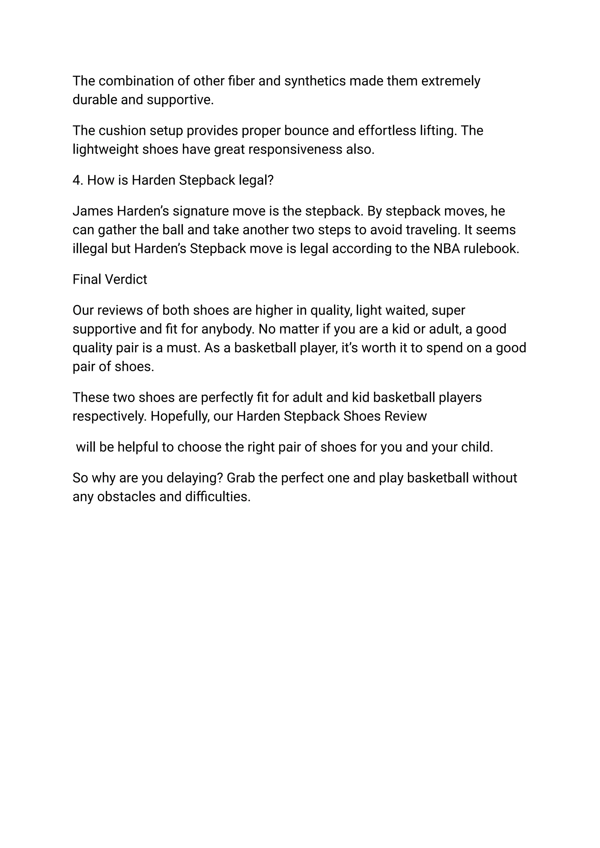 Harden stepback shoes | PDF