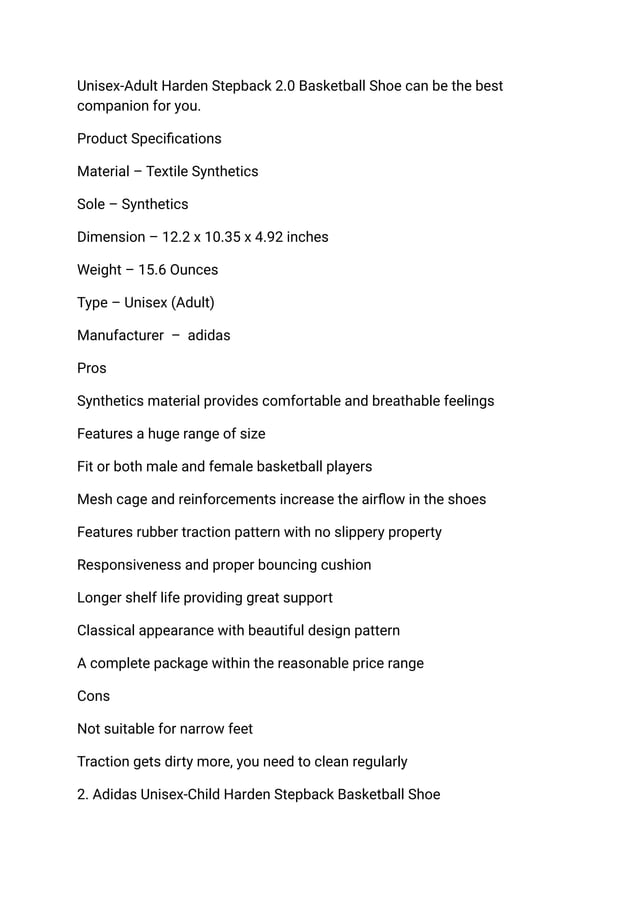 Harden stepback shoes | PDF