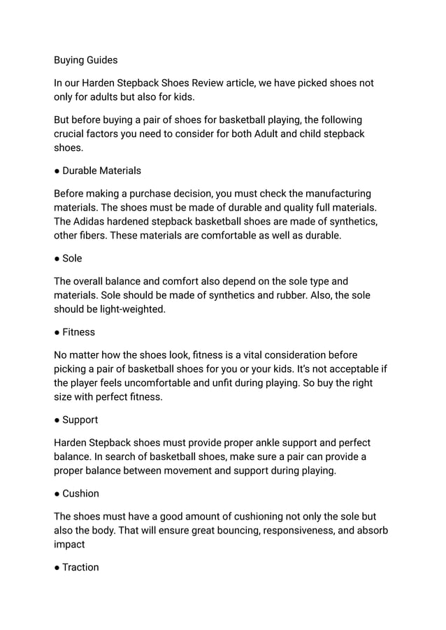 Harden stepback shoes | PDF