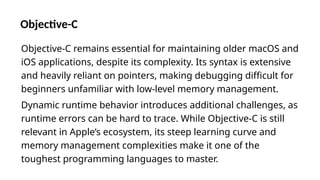 Hardest Programming Languages To Learn in 2025 | PPT