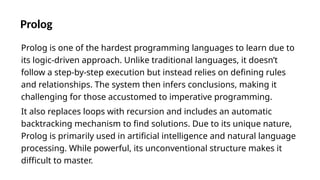 Hardest Programming Languages To Learn in 2025 | PPT