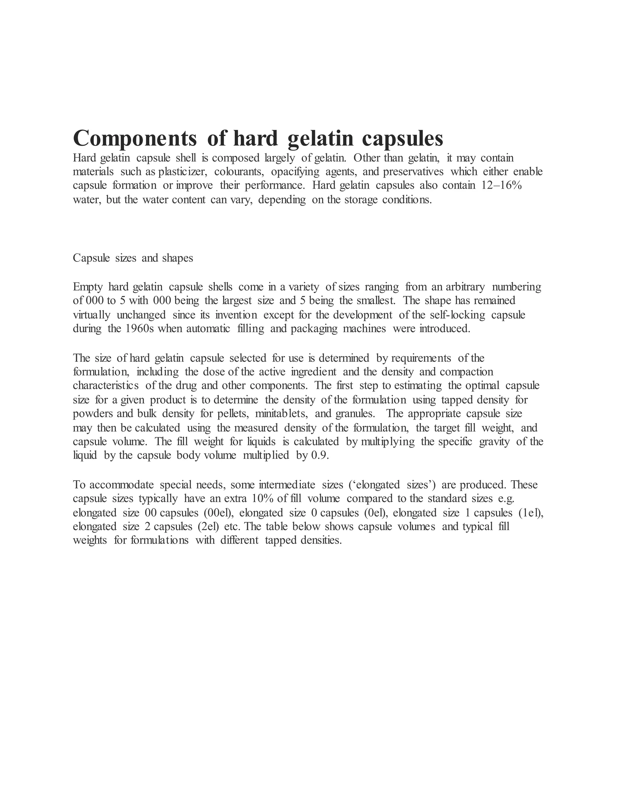 Hard gelatin capsules | DOCX