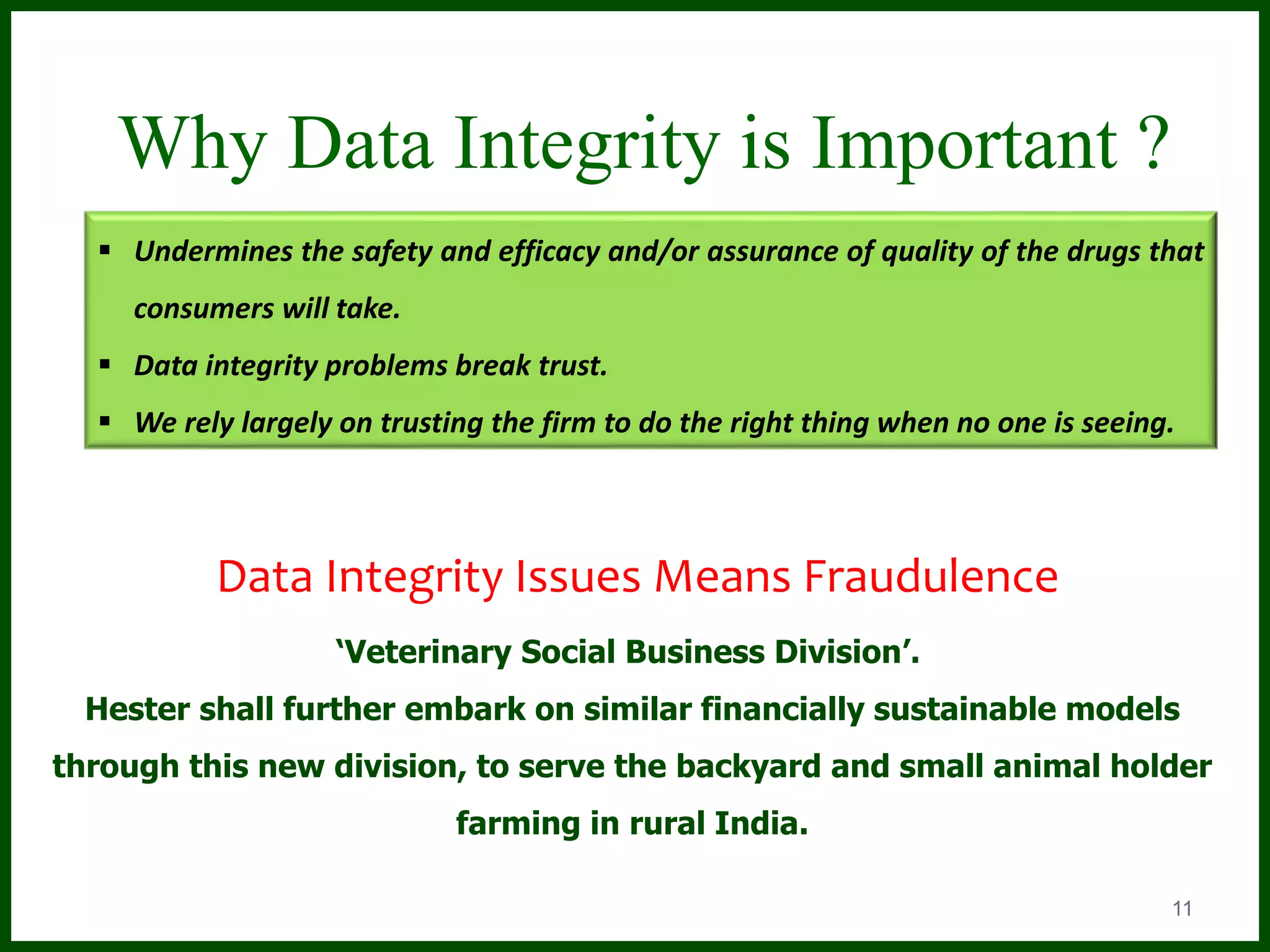 DATA INTEGRITY GMP COMPLIANCE | PPTX