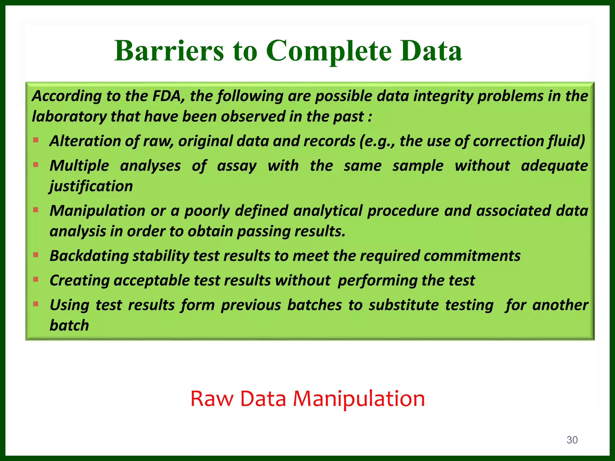 DATA INTEGRITY GMP COMPLIANCE | PPTX
