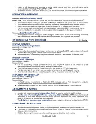 Hardik Doshi CV | PDF | Business Accounting & Finance | Business