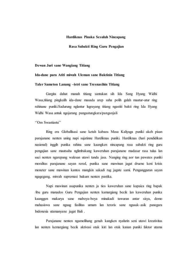 Hardiknas pinaka sesuluh nincapang | PDF