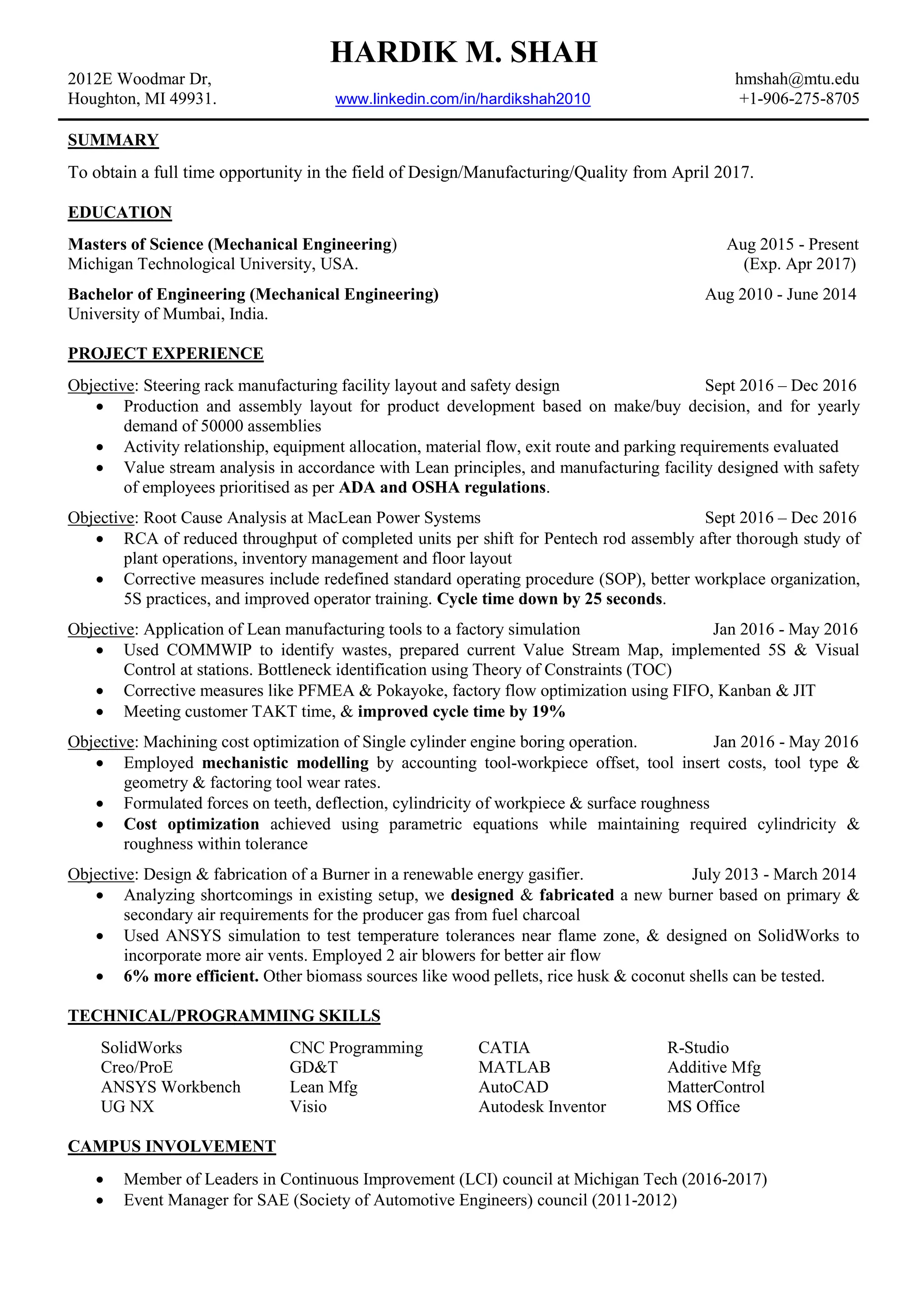 Hardik Shah Resume | PDF