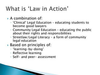 Law in Action: integrating social justice issues into the curriculum ...