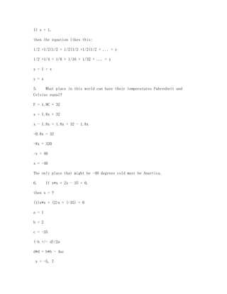 Maths Questions | RTF