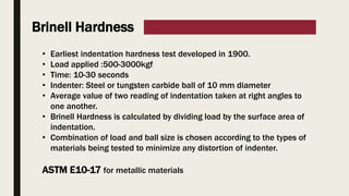 Hardness- A mechanical property | PPTX