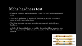 Hardness measurement | Material Science and Metallurgy | PPTX