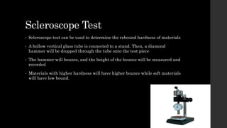 Hardness measurement | Material Science and Metallurgy | PPTX