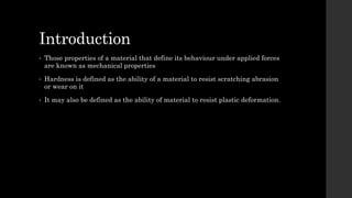Hardness measurement | Material Science and Metallurgy | PPTX
