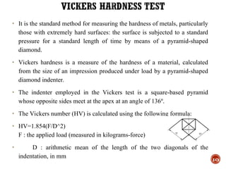 Hardness Test- Rockwell, Brinell, Vickers | PPT