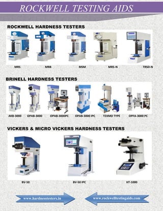 Rockwell Testing Aids, New Delhi, Rockwell Hardness Testers | PDF