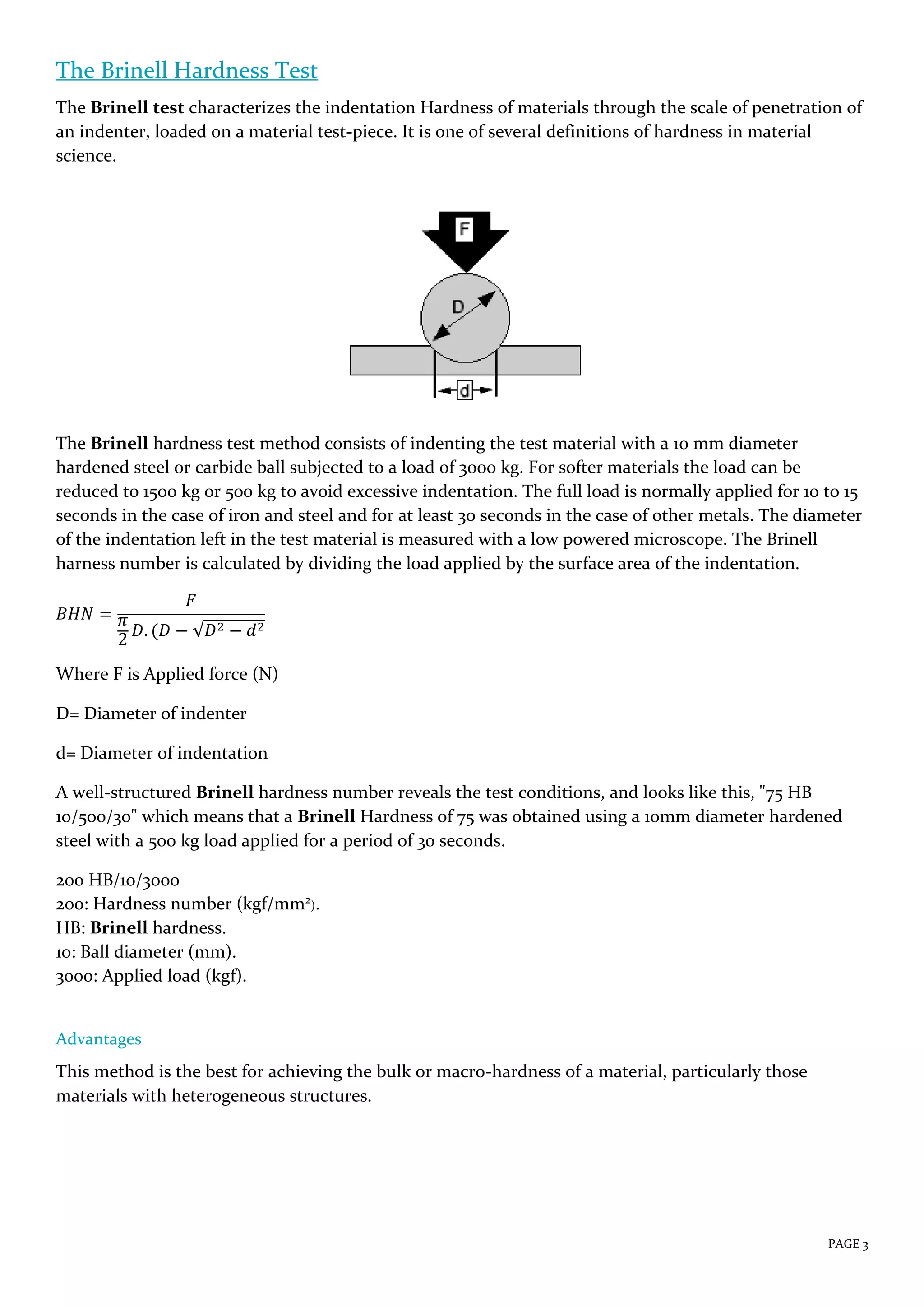 Report on Hardness test | PDF