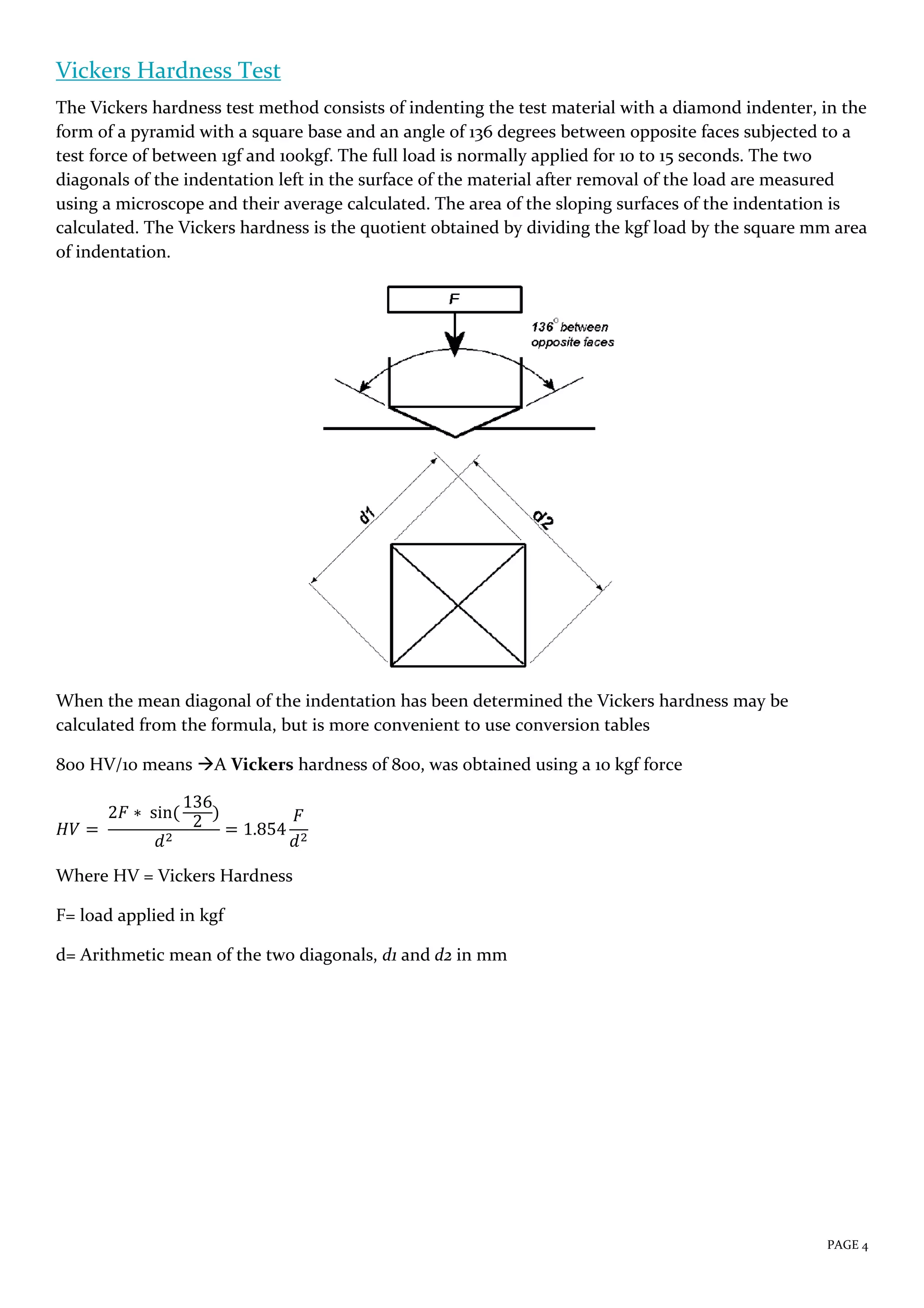 Report on Hardness test | PDF