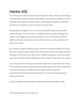 Hardox 400 | PDF