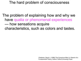 The hard problem of consciousness | PPT