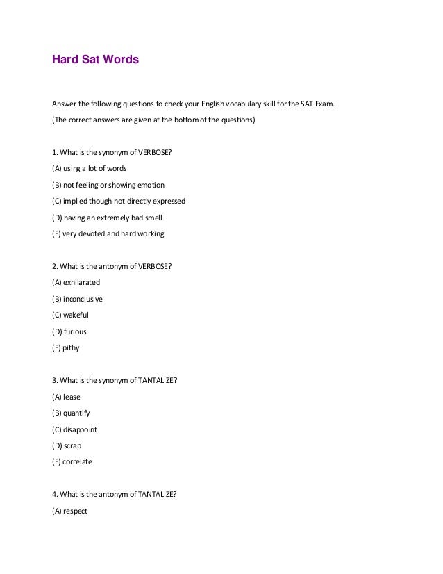 Hard Sat Words | PDF