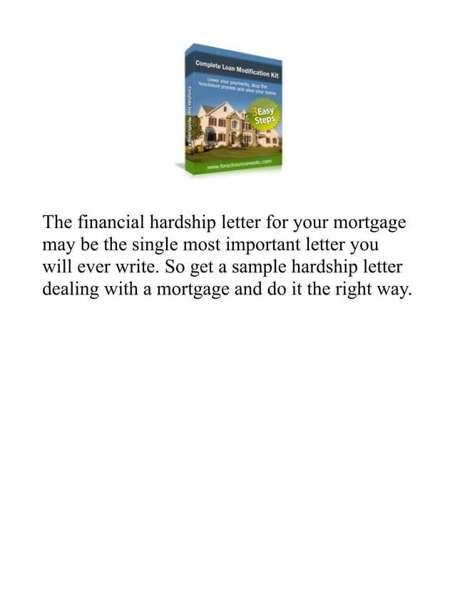 Hardship letter for mortgage reduction | DOC