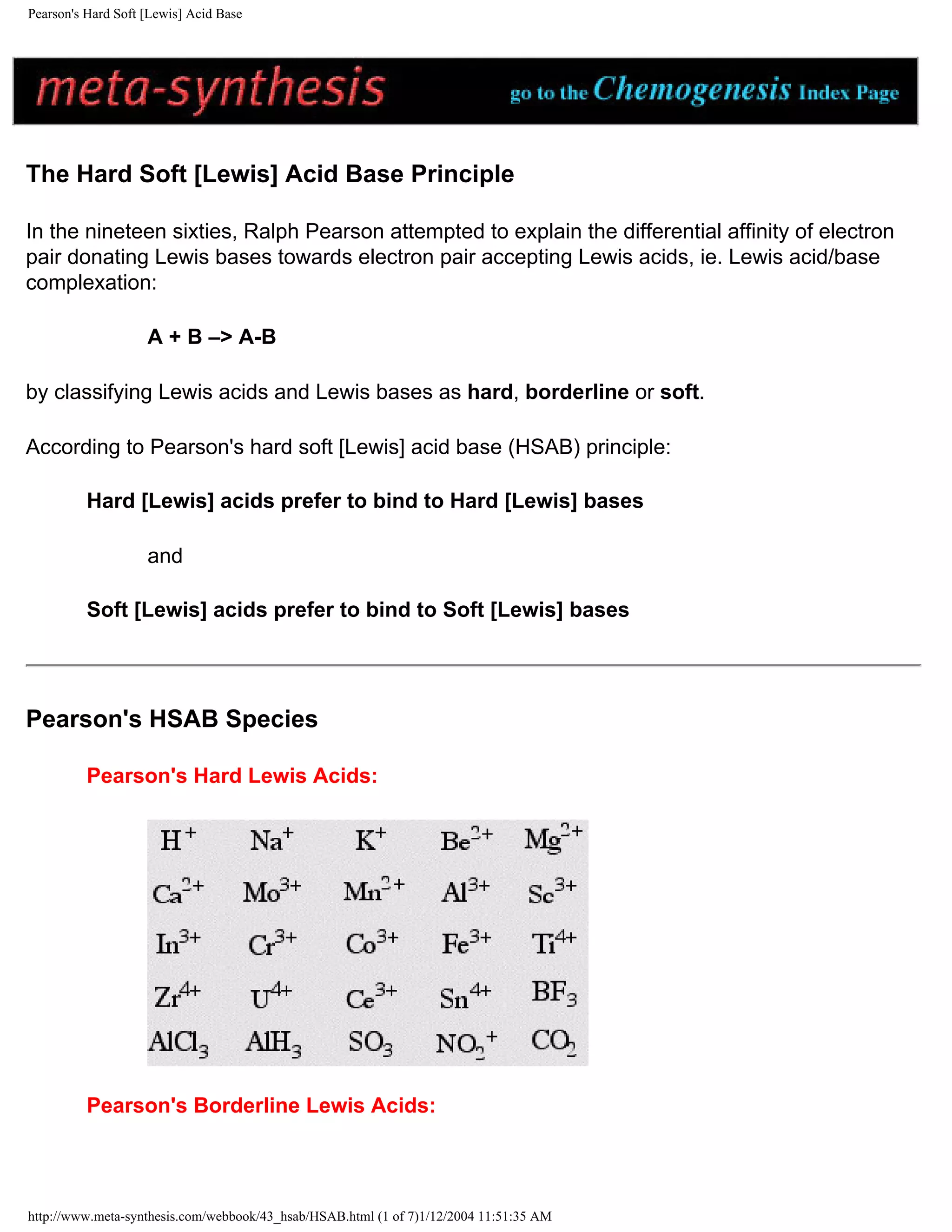 Hard soft acid_base | PDF