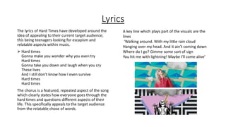 Preliminary- Hard times Paramore analysis | PPTX