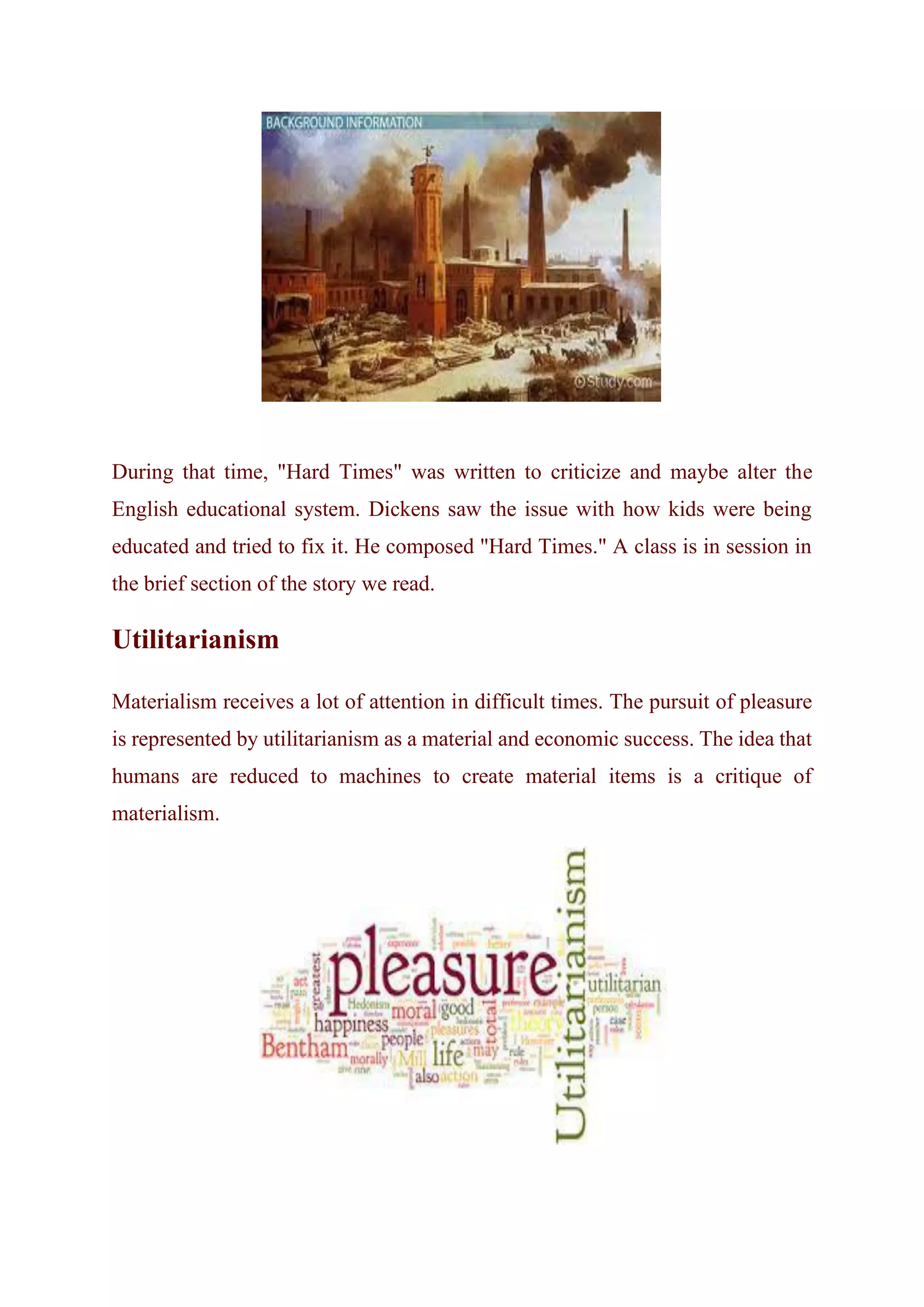 Hard Times Novel - Critique on Industrialism and Utilitarianism | PDF