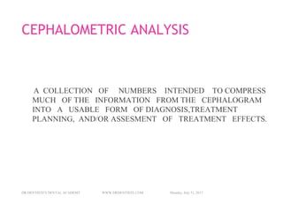HARD TISSUE CEPHALOMETRIC ANALYSIS | PPT
